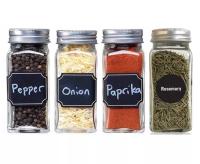 China 12 Pack 120ml Square Glass Spice Jars with Airtight Metal Lids and Shaker Lids for sale