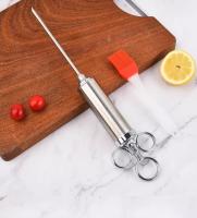China Stainless Steel Turkey Injector Marinade Set 2oz BBQ Meat Injector Kit for sale