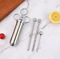 China Stainless Steel Turkey Injector Marinade Set 2oz BBQ Meat Injector Kit for sale