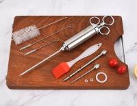 China Stainless Steel Turkey Injector Marinade Set 2oz BBQ Meat Injector Kit for sale