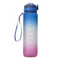 China 32 oz Tritan Water Bottle with Straw BPA Free 1000ml Leak Proof Time Marker for sale