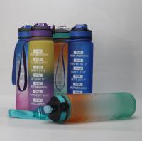 China 32 oz Tritan Water Bottle with Straw BPA Free 1000ml Leak Proof Time Marker for sale