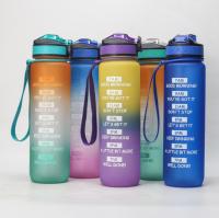 China 32 oz Tritan Water Bottle with Straw BPA Free 1000ml Leak Proof Time Marker for sale