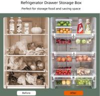 China PET Fridge Drawer Organizer 600g 30.5cm Pull Out Storage Container for Drinks Food for sale
