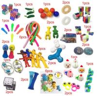 China 50 Packs Halloween Christmas Fidget Sensory Toys Set Bulk TPR Plastic Stress Relief for sale