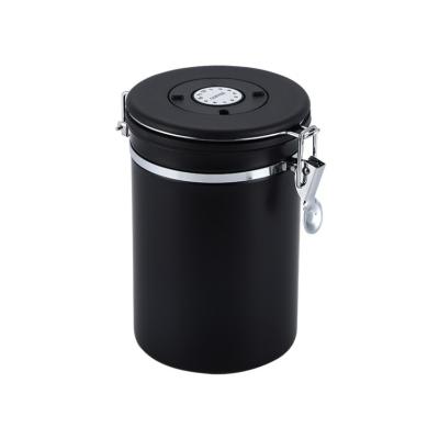 China 500g Stainless Steel Coffee Airtight Canister with CO2 Valve and Spoon for sale
