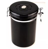 China 500g Stainless Steel Coffee Airtight Canister with CO2 Valve and Spoon for sale