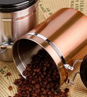 China 500g Stainless Steel Coffee Airtight Canister with CO2 Valve and Spoon for sale