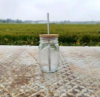 China 500ml Reusable Bubble Tea Cups with Bamboo Lid and Stainless Steel Straw for sale