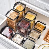 China PET Plastic Food Storage Containers 460ml 700ml Airtight Kitchen Pantry Organization for sale