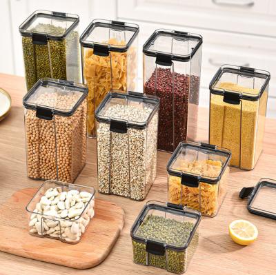 China PET Plastic Food Storage Containers 460ml 700ml Airtight Kitchen Pantry Organization for sale