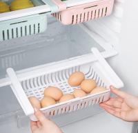 China Retractable Refrigerator Storage Box Drawer 20.5x15.7x8 cm PP Plastic for sale