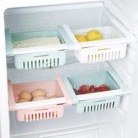 China Retractable Refrigerator Storage Box Drawer 20.5x15.7x8 cm PP Plastic for sale