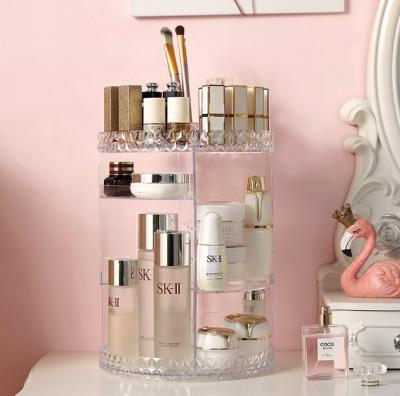 China Adjustable Acrylic 360 Degree Rotating Cosmetic Organizer 4 Tier for sale