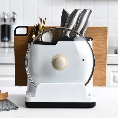 China Plastic Multifunctional Kitchen Tableware Knife and Spoon Storage Rack for sale