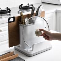 China Plastic Multifunctional Kitchen Tableware Knife and Spoon Storage Rack for sale