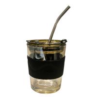 China ISO14001 500ML Tempered Glass Coffee Mug with Lid Non Slip Design for Cappuccino for sale