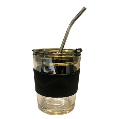 China ISO14001 500ML Tempered Glass Coffee Mug with Lid Non Slip Design for Cappuccino for sale