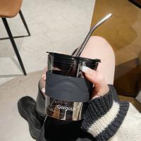 China ISO14001 500ML Tempered Glass Coffee Mug with Lid Non Slip Design for Cappuccino for sale