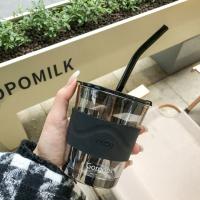 China ISO14001 500ML Tempered Glass Coffee Mug with Lid Non Slip Design for Cappuccino for sale