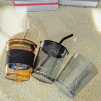 China ISO14001 500ML Tempered Glass Coffee Mug with Lid Non Slip Design for Cappuccino for sale
