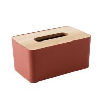 China Removable Rectangular Household Storage Container Wooden Bamboo Tissue Box for sale