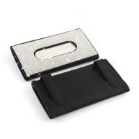 China Diamond PU Leather Car Visor Tissue Box Napkin Holder 2 Clips for Sun Visor for sale