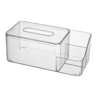 China PET Transparent Tissue Box Holder Rectangle 2 Colors Simple Design for Home Office for sale