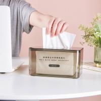 China PET Transparent Tissue Box Holder Rectangle 2 Colors Simple Design for Home Office for sale