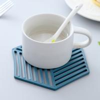 China Silicone Trivet Mats Hexagon Heat Resistant Hot Pads 2.65x4.64 inch Kitchen Counter Protector for sale