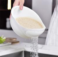 China PP 2-in-1 Rice Washing Basket Colander 20cm Kitchen Fruit Vegetable Strainer for sale