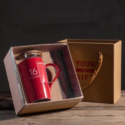 China Ceramic Custom Drinking Cups With Spoon White 6oz Sublimation Mugs for sale