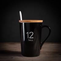 China Ceramic Custom Drinking Cups With Spoon White 6oz Sublimation Mugs for sale