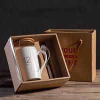 China Ceramic Custom Drinking Cups With Spoon White 6oz Sublimation Mugs for sale