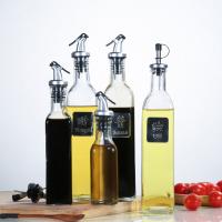 China 250ml 500ml Borosilicate Glass Olive Oil Dispenser Bottles with Pourers and Funnel for sale