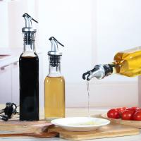China 250ml 500ml Borosilicate Glass Olive Oil Dispenser Bottles with Pourers and Funnel for sale