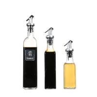 China 250ml 500ml Borosilicate Glass Olive Oil Dispenser Bottles with Pourers and Funnel for sale