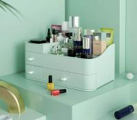 China Large Plastic Desktop Lipstick Storage Box Cosmetic Makeup Organiser for sale