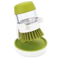 China Dish Brush with Soap Dispenser 13.5x9.9cm ABS Leak-Proof Kitchen Scrub Brush for sale