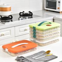 China Multilayer Rectangle Plastic Food Household Storage Container Box For Dumpling for sale
