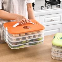 China Multilayer Rectangle Plastic Food Household Storage Container Box For Dumpling for sale