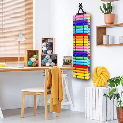 China Wall Mount Vinyl Storage Organizer 48 Compartments Oxford PVC Durable Craft Roll Holder for sale