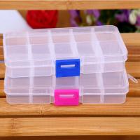 China 10 Grid Plastic Jewelry Storage Box Organizer for Earrings Beads Rings Small Parts for sale