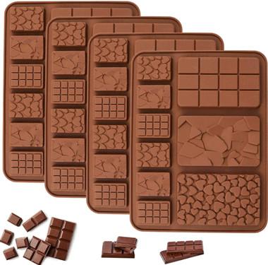 China Food Grade Silicone Chocolate Break Apart Molds 22.4cm Nonstick Protein Bar Mold for sale
