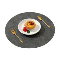 China Round Leather Insulation Placemats 30cm Heat Resistant Non Slip Dinner Table Mats for sale