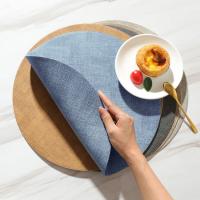 China Round Leather Insulation Placemats 30cm Heat Resistant Non Slip Dinner Table Mats for sale