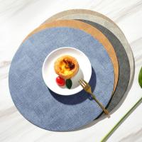 China Round Leather Insulation Placemats 30cm Heat Resistant Non Slip Dinner Table Mats for sale
