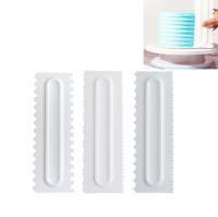 China Plastic Cake Scrapers Set 21.8cm Sawtooth Scraper Polisher Butter Cream Icing Smoother DIY Tool for sale