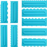 China Plastic Cake Scrapers Set 21.8cm Sawtooth Scraper Polisher Butter Cream Icing Smoother DIY Tool for sale