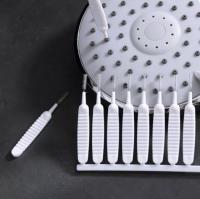 China 10-Pack Shower Head Cleaning Brush Set 8cm Nylon Bristle Plastic Handle for Nozzle Holes for sale